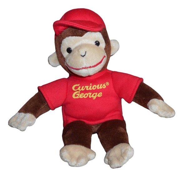 Gund | Toys | Gund Curious George Monkey Plush Red Shirt Baseball Cap ...